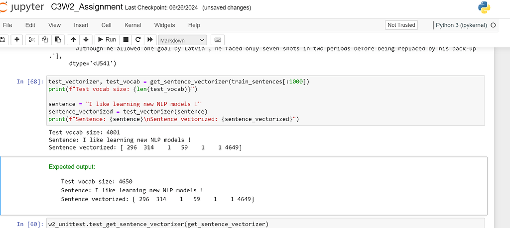 Problem in C3W2 Exercise 1 - NLP with Sequence Models - DeepLearning.AI