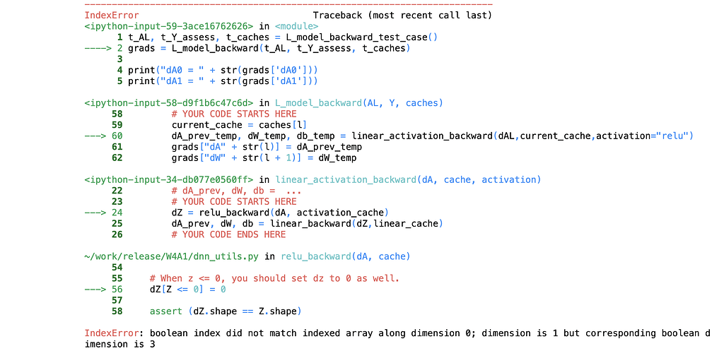 Get Error On Building Your Deep Neural Network Step By Step Assignment Neural Networks And