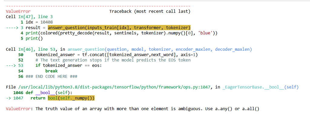 Error in week 3 - NLP with Attention Models - DeepLearning.AI