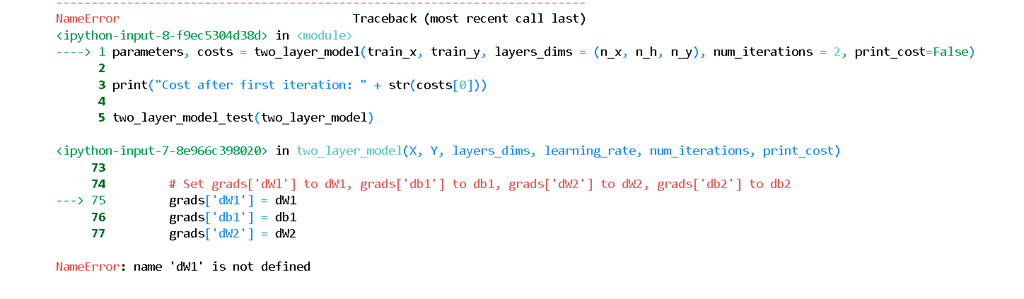 2 layer model Week4 exercise 1 - Neural Networks and Deep Learning - DeepLearning.AI
