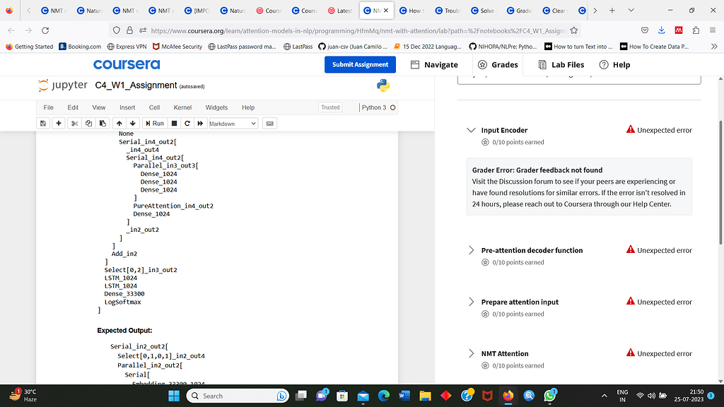 Week 1 Assignment 1 Grader Error - NLP with Attention Models ... Week 1 Assignment 1 Grader Error - NLP with Attention Models ...