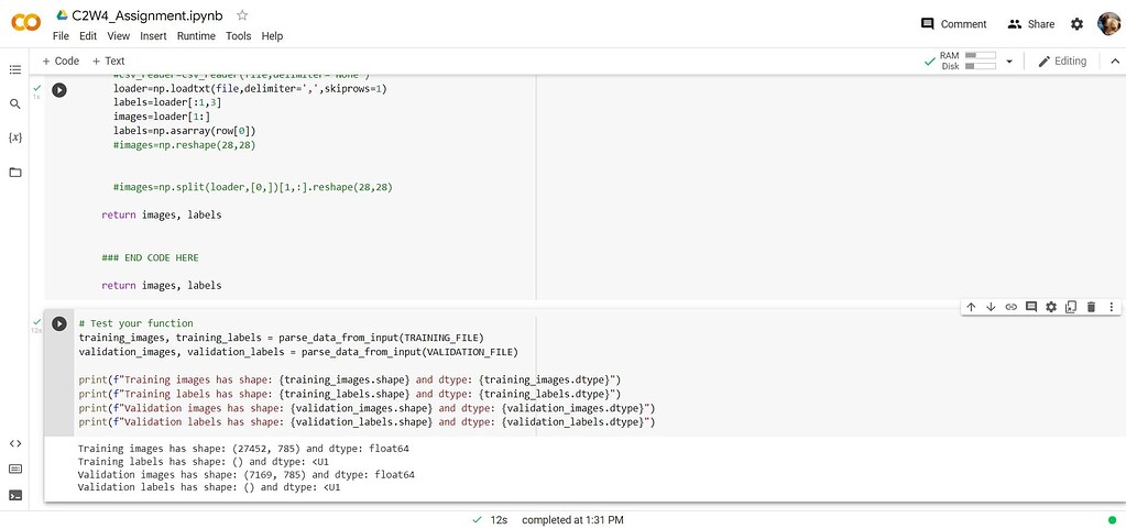 Numpy and Reshape are most puzzling ! and hence I'm stuck ...