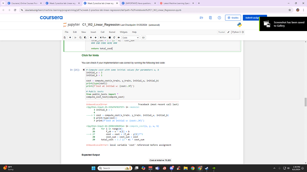 Week 2 Linear Regression Lab Supervised Ml Regression And Classification Deeplearning Ai