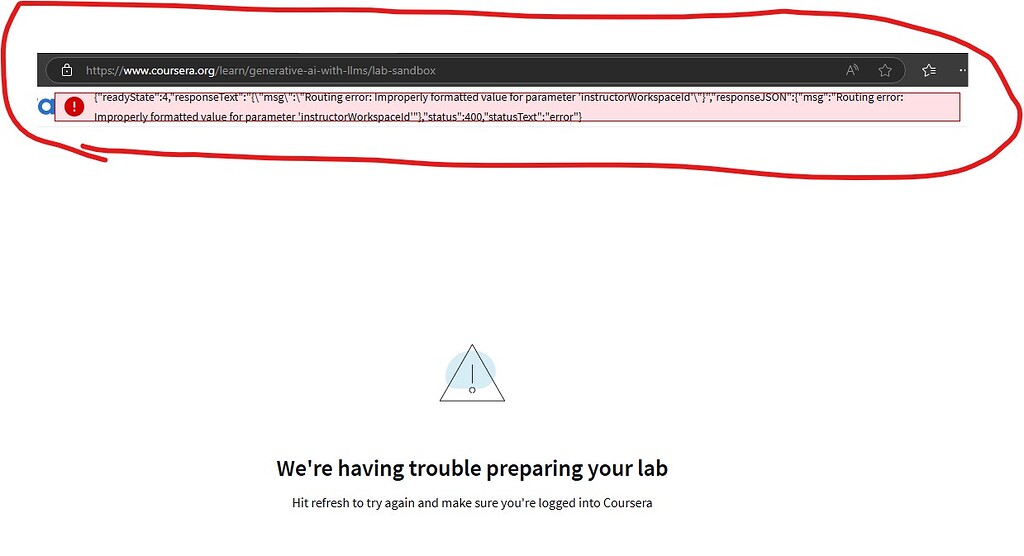 Multiple Exception errors in AWS and also in Coursera Sandbox - Generative AI with Large ...