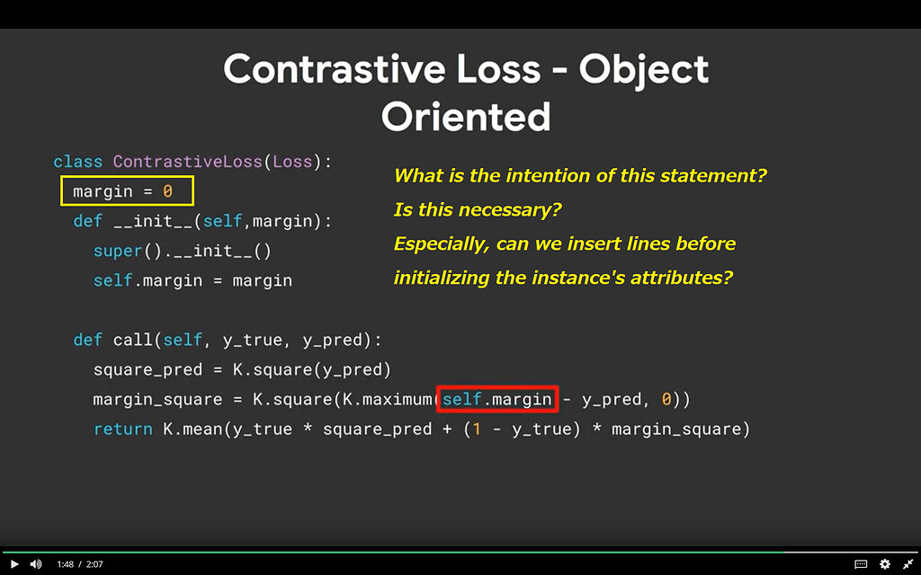 Video: Coding Contrastive Loss - Custom Models, Layers and Loss Functions with TF - DeepLearning.AI