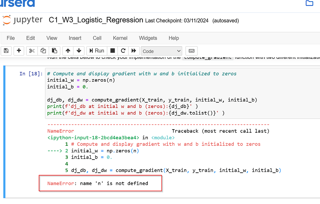 C1_W3_Logistic_Regression -Compute_gradient - Supervised ML: Regression and Classification ...