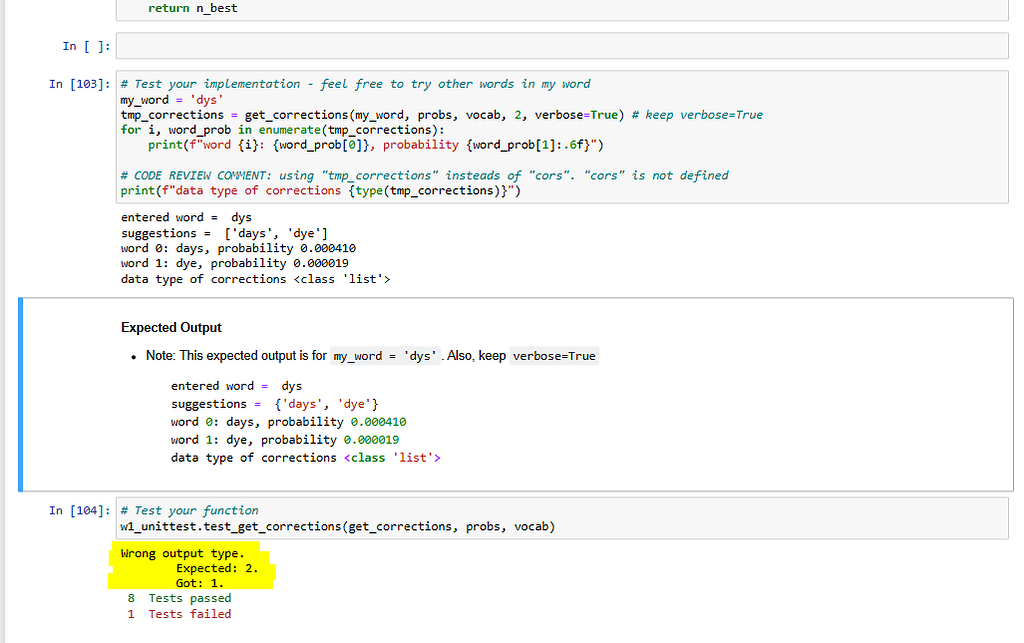 Error in Exercise 10 - NLP with Probabilistic Models - DeepLearning.AI