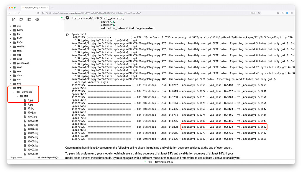 Grader issue for C2W1 assignments - Convolutional Neural Networks in TensorFlow - DeepLearning.AI