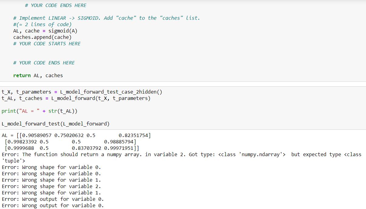 Problem in Week 4 Assignment #1 EX5 - Neural Networks and Deep Learning - DeepLearning.AI