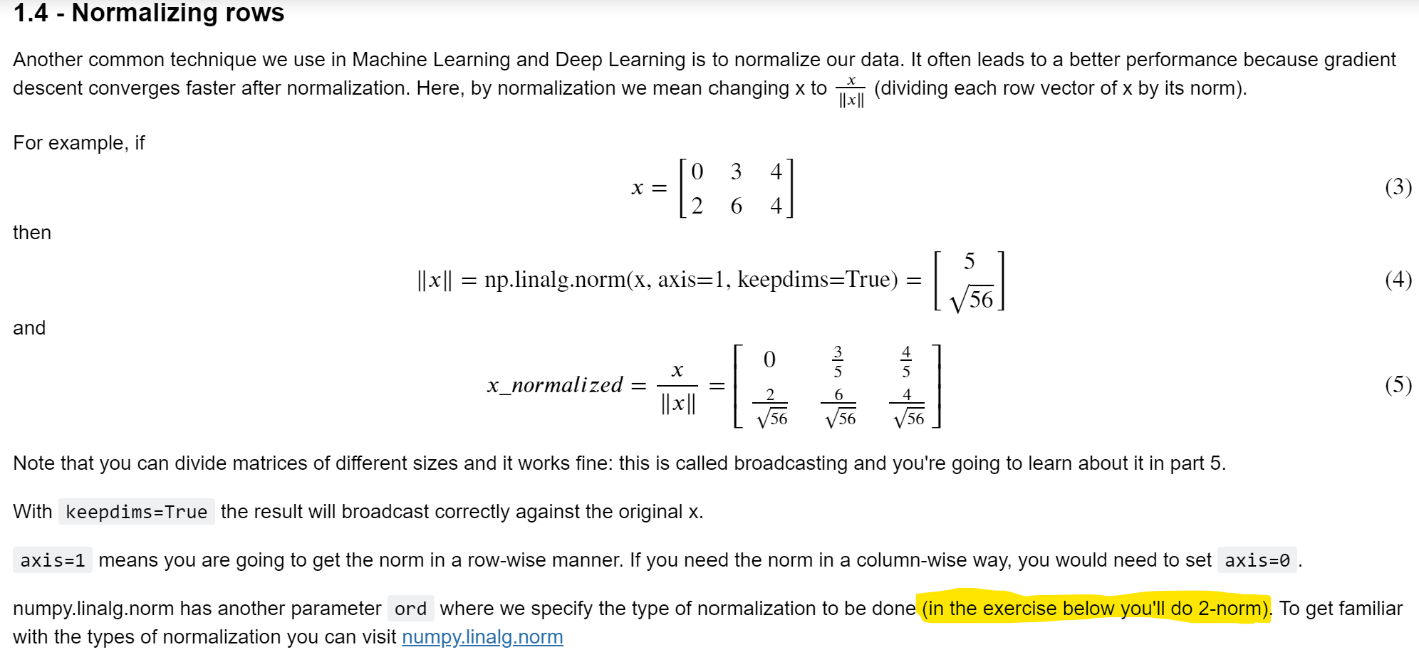 2-norm week 1 prog ex - Neural Networks and Deep Learning - DeepLearning.AI