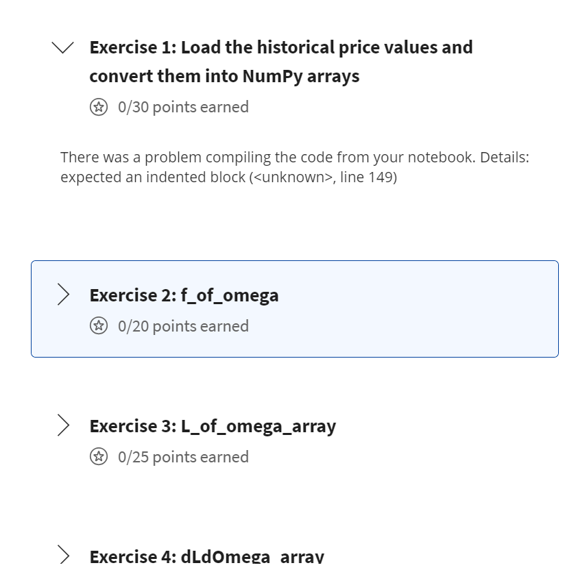 C2 Week-1 Assignment: All the exercises passes ,but final score is zero ...