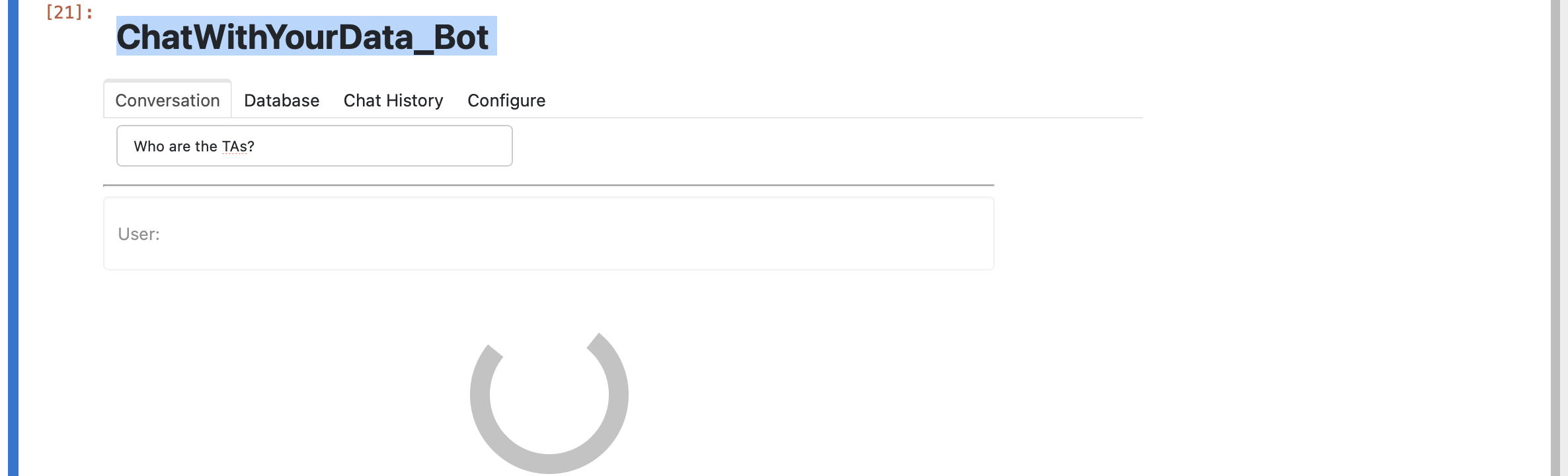 Unable To Get An Output From The Final Step Of The Chat Example Langchain Chat With Your
