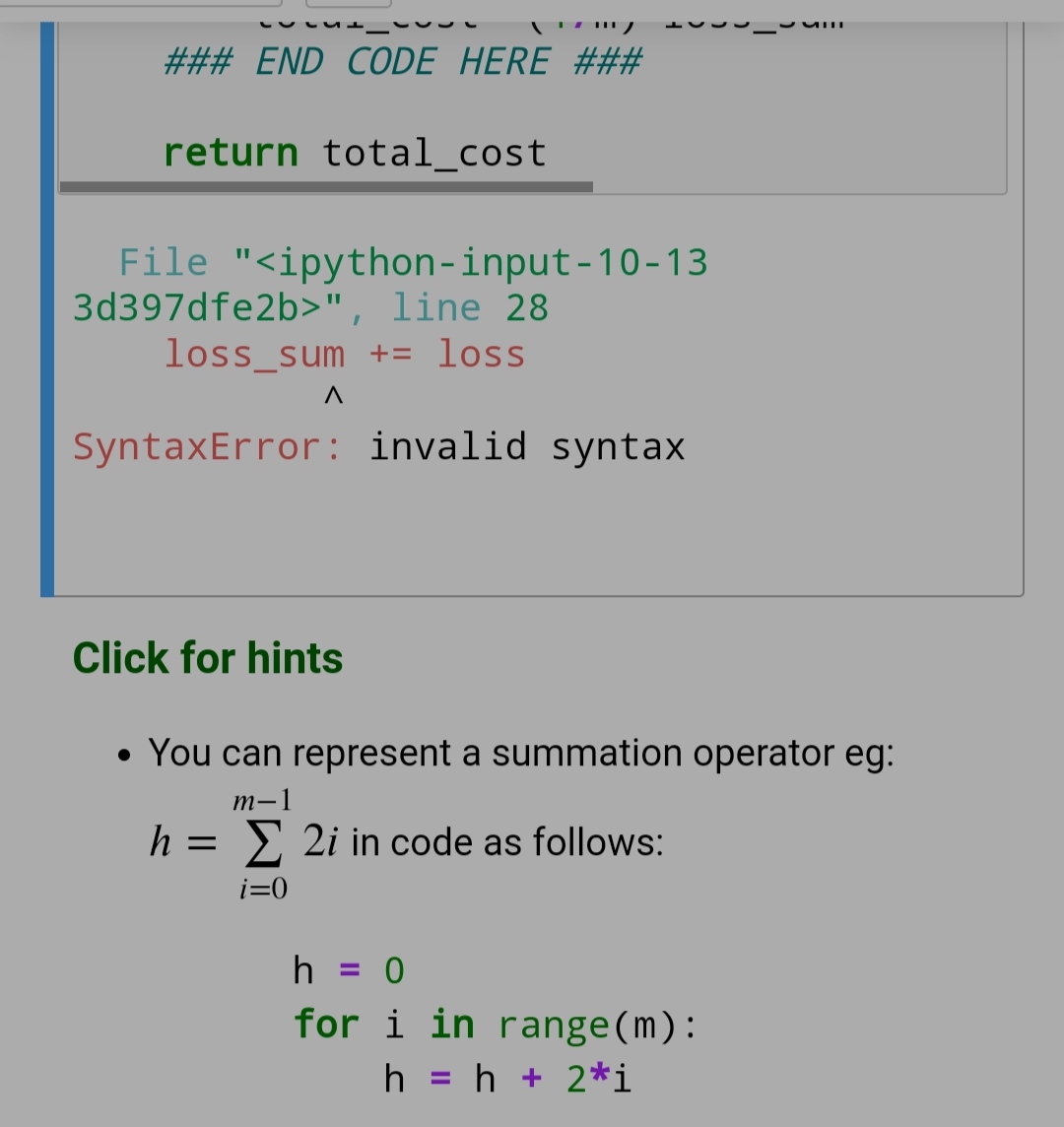 C1_W3 logistic regression(syntax error?) - Supervised ML: Regression and Classification ...