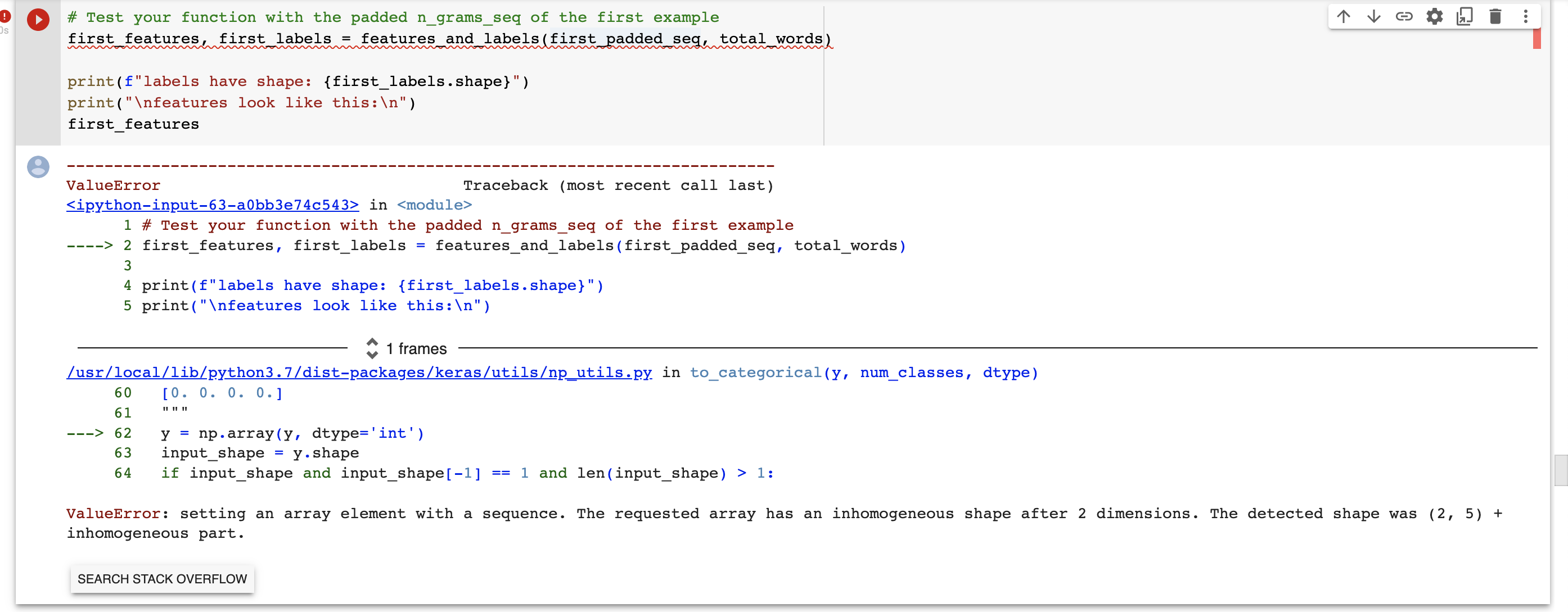 Error with this block of code - Natural Language Processing in TensorFlow - DeepLearning.AI