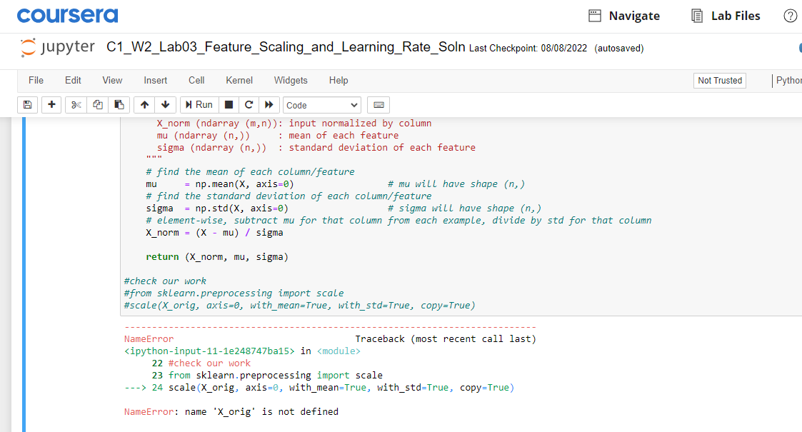 Lab 3 Error Supervised Ml Regression And Classification Deeplearning Ai