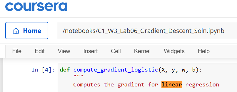 Docstring Comment Error For Compute Gradient Logistic In Optional Lab C1 W3 Lab06 Gradient