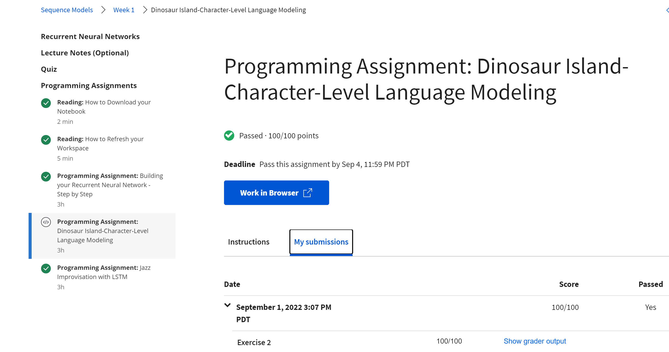 C5-W1 Exercise 2: grading issue - Sequence Models - DeepLearning.AI