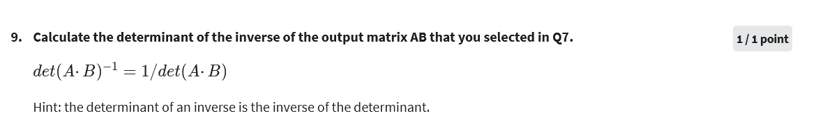 Mistake in Quiz: Q9 of Determinants In-depth - Linear Algebra for Machine Learning and Data Sc ...