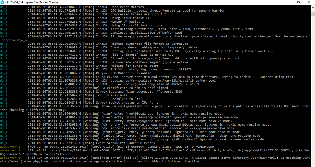 Problem With Dockerizing Php Using Dockertoolbox In Windows 10 Home Docker Desktop Docker