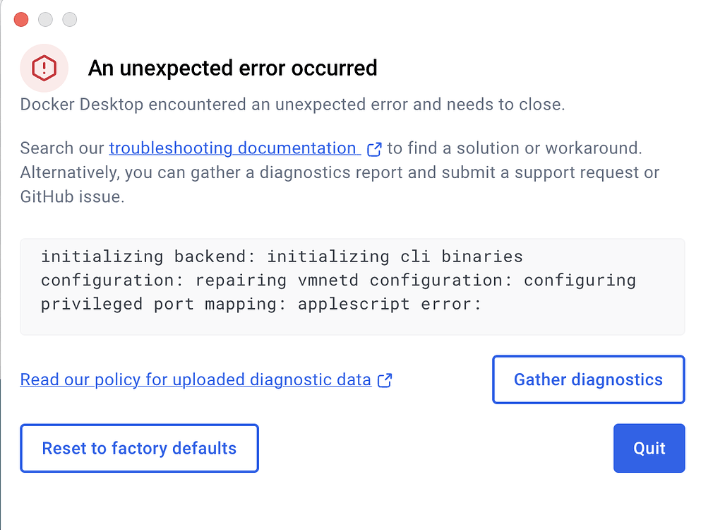 Malware Blocked “com Docker Vmnetd” Was Not Opened Because It Contains Malware Docker Desktop