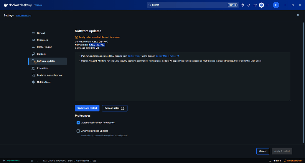 Docker Desktop won't update - Docker Desktop - Docker Community Forums