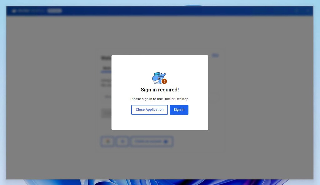 Unintentional forced sign in to Desktop? - Docker Desktop - Docker ...