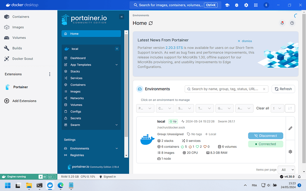 Update Portainer.io community Edition 2.19.4 to 2.19.5 - Docker Desktop - Docker Community Forums