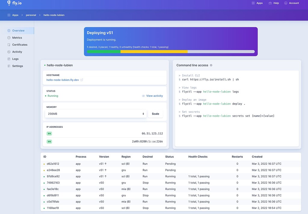 Improvements: deployment tracking and live instances updates on our app ...