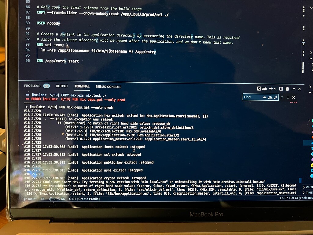 Error starting Hex application - Phoenix - Fly.io