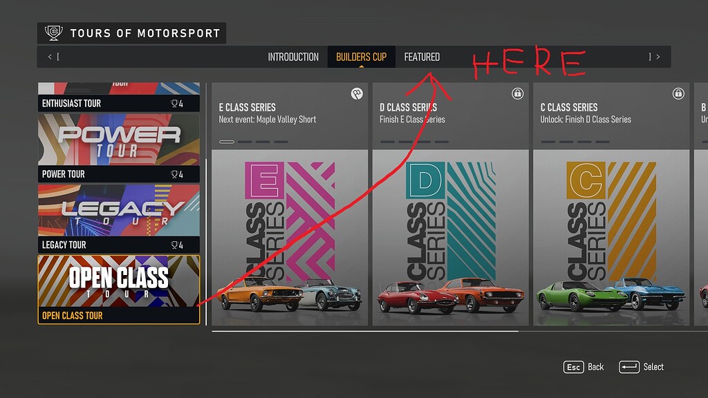 Move the Open Class Tour to the Featured tab - Previously Considered ...