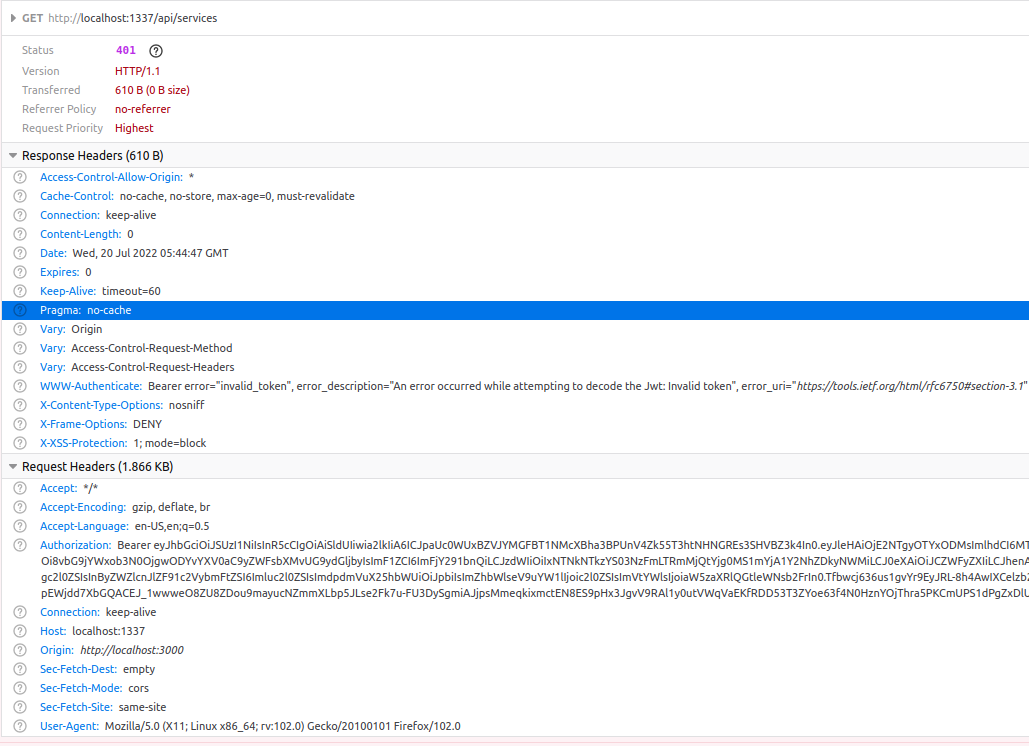 Invalidtoken On Docker An Error Occurred While Attempting To Decode The Jwt Invalid Token