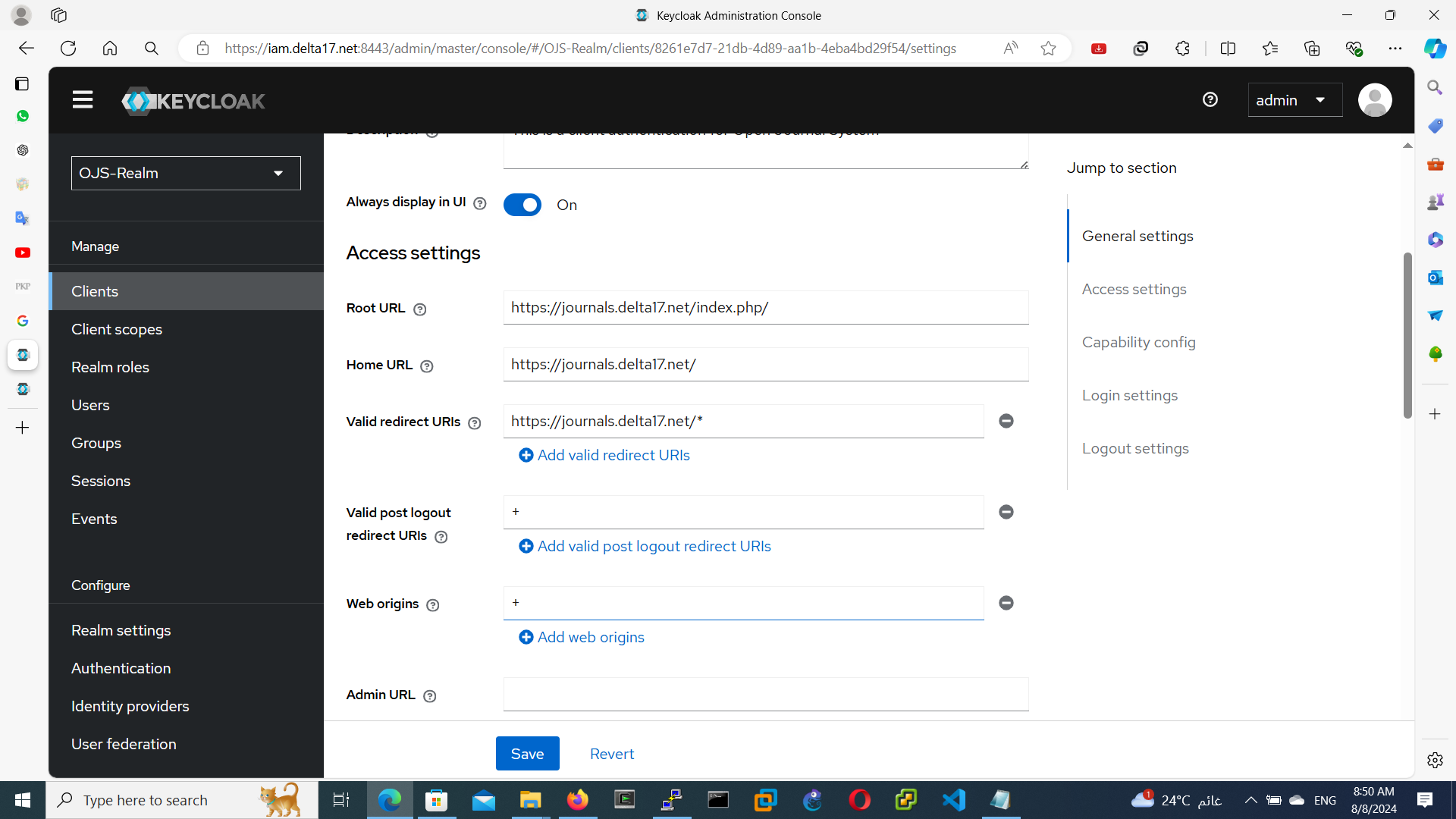Use Keycloak As Idp To Ojs Configuring The Server Keycloak