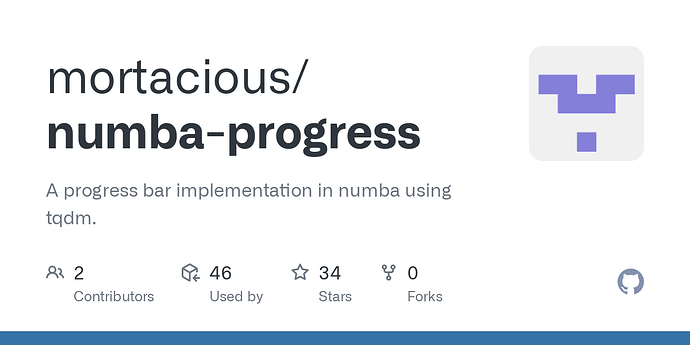 A Progress Bar Implementation For Numba Functions Using Tqdm Showcase Numba Discussion