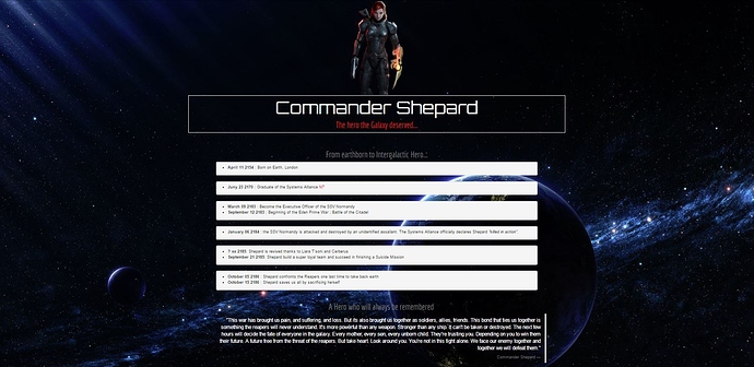 Tribute page to Commander Shepard [feedback more than welcome !] - Code ...