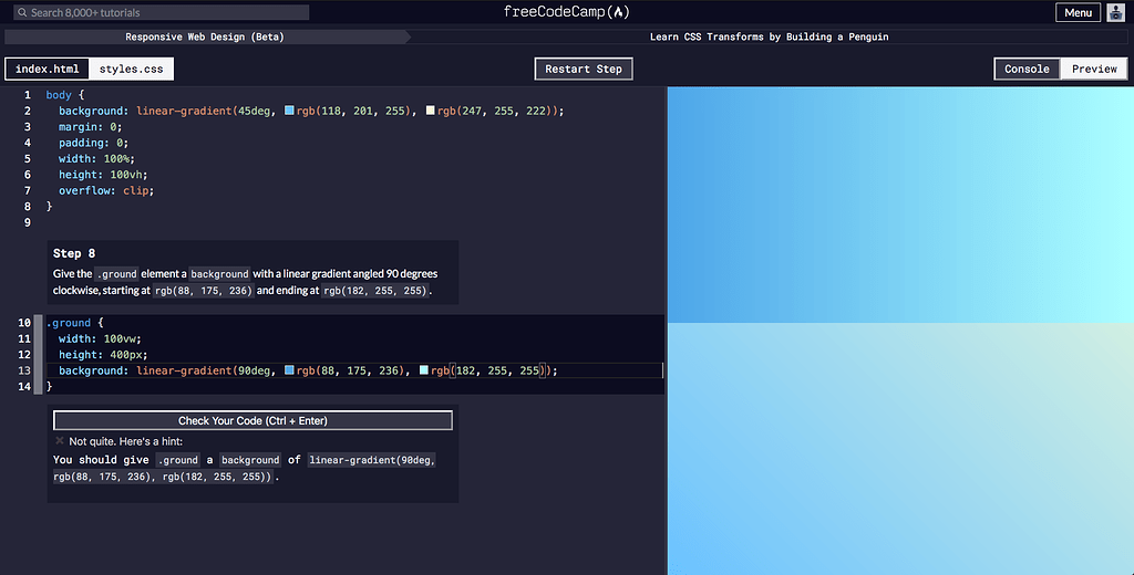 Responsive Web Design (Beta) Errors - Contributors - The freeCodeCamp Forum