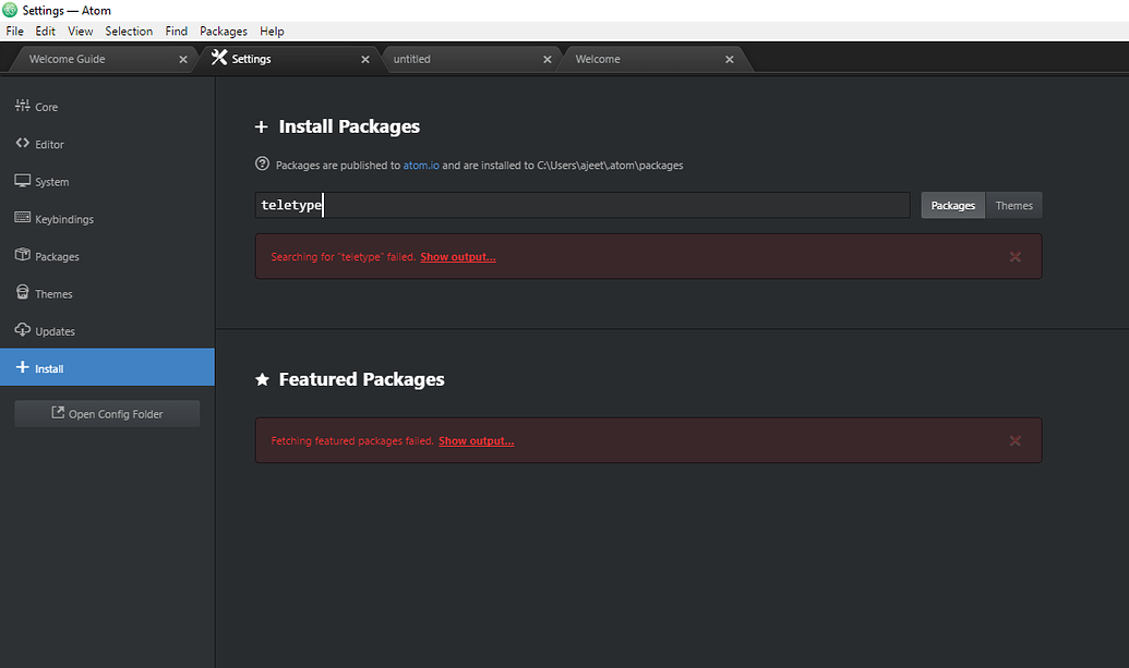Can't install any package in atom - The freeCodeCamp Forum