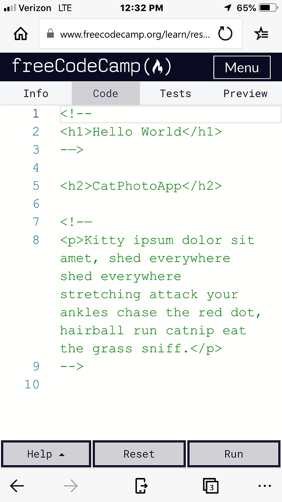 Error on tutorial run - freeCodeCamp Support - The freeCodeCamp Forum
