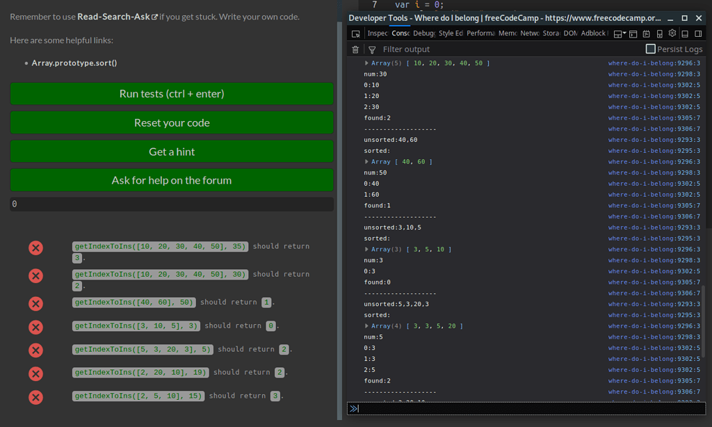 Issue with "where I belong" - JavaScript - The freeCodeCamp Forum
