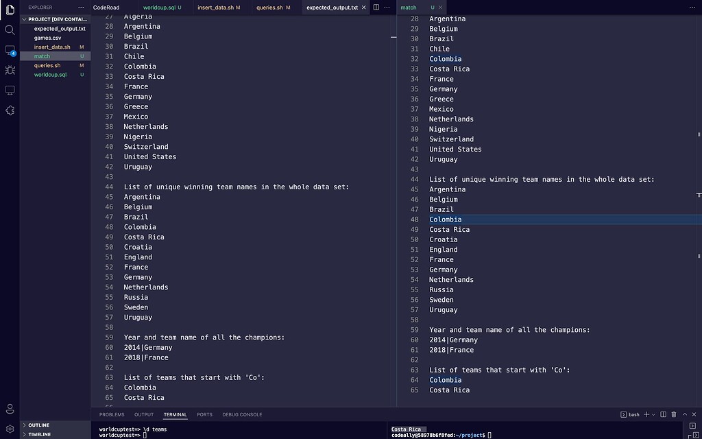 Some thing wrong with my world cup database queries - Backend Development - The freeCodeCamp Forum