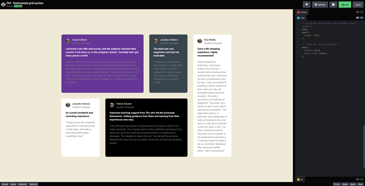 How To Vertically Center The Whole Grid Container HTML CSS The