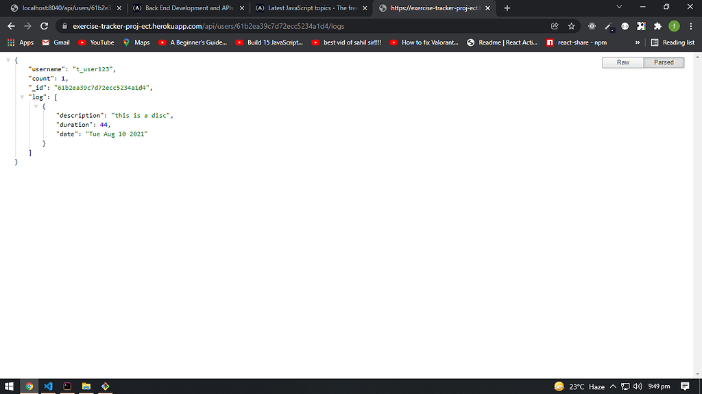 Stuck on the exercise tracker project - JavaScript - The freeCodeCamp Forum