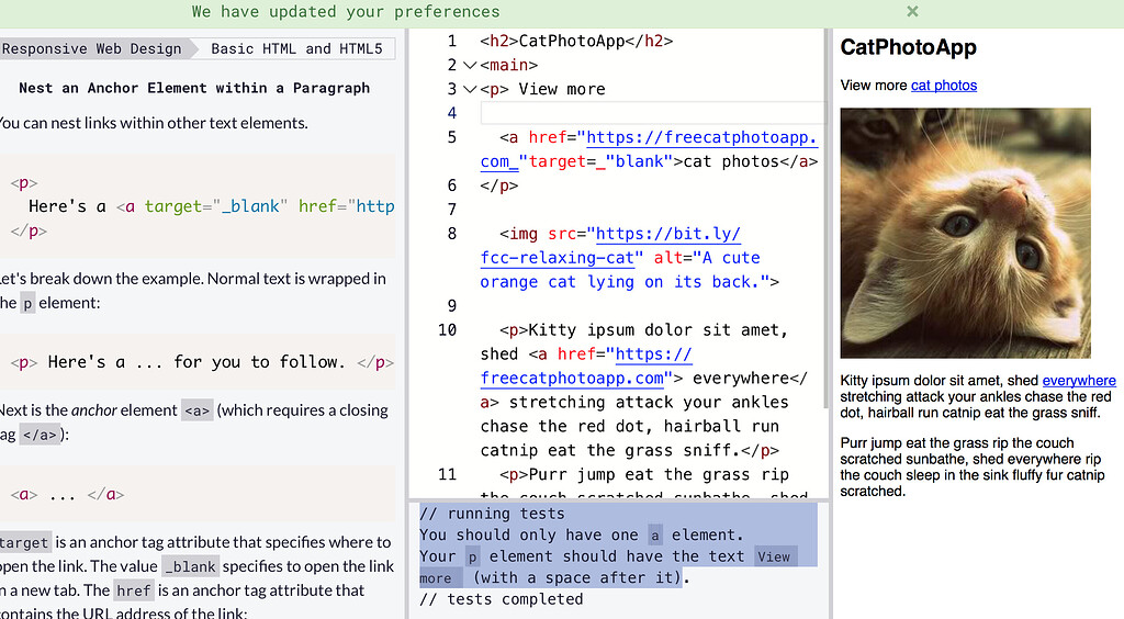 I am stuck on nest an anchor element - HTML-CSS - The freeCodeCamp Forum
