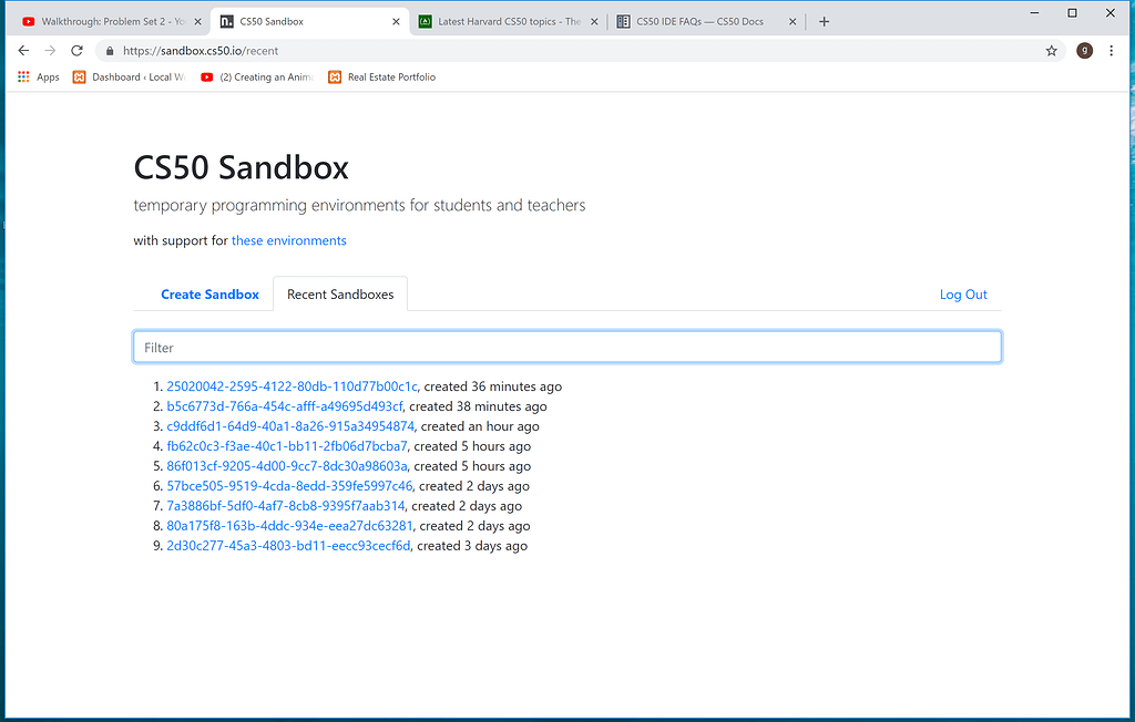 Cs50 sandbox problems - The freeCodeCamp Forum