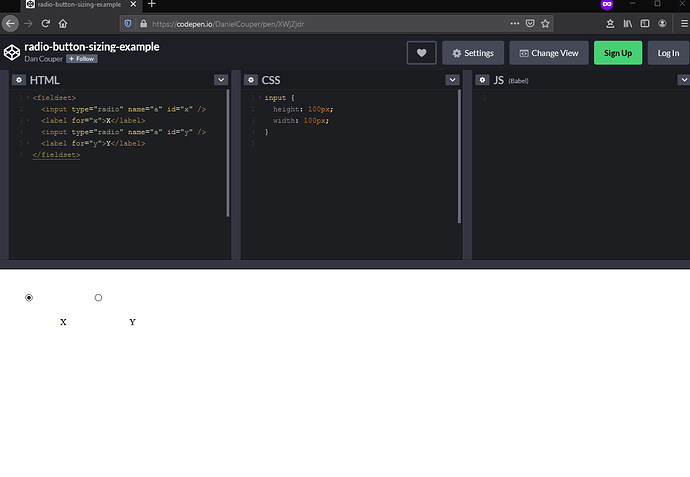 Radio Button Size HTML CSS The FreeCodeCamp Forum