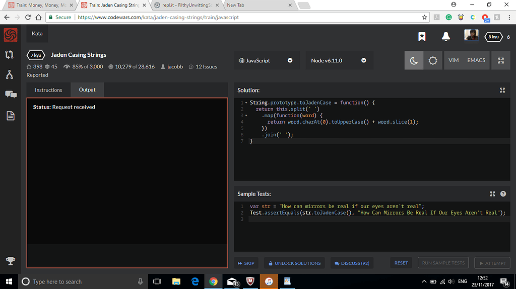 CodeWars title case challenge - JavaScript - The freeCodeCamp Forum