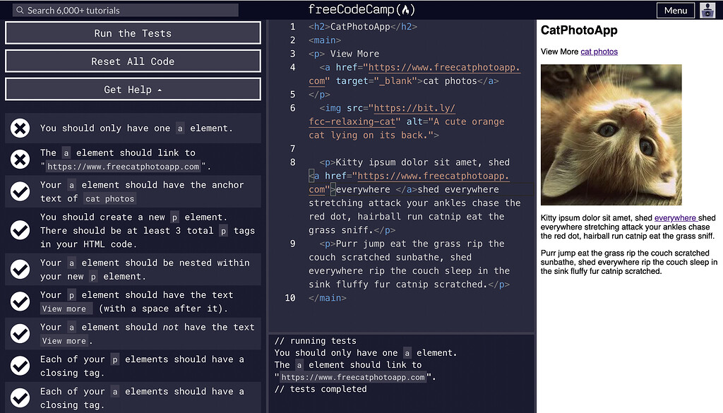Nesting an Anchor Element within a Paragraph Test Confusion - HTML-CSS ...