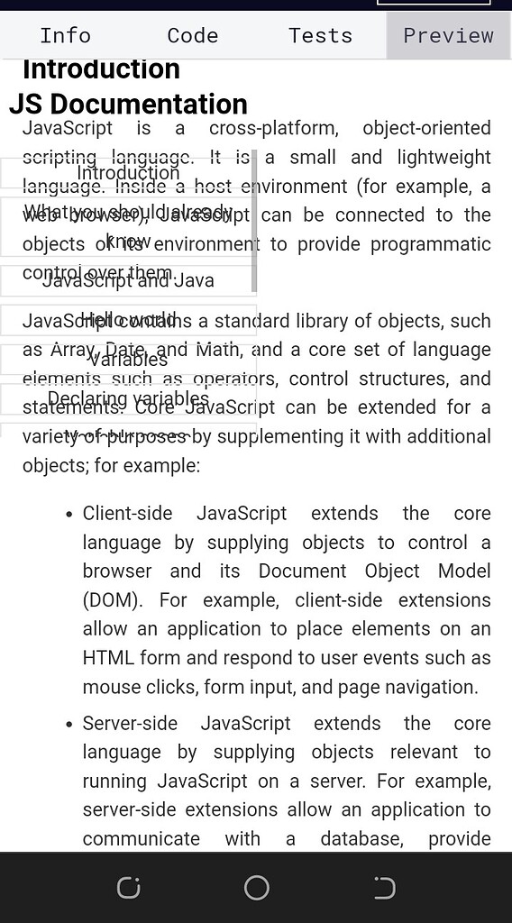 How can I left-align theenubar for JavaScript technical documentation - HTML-CSS - The ...