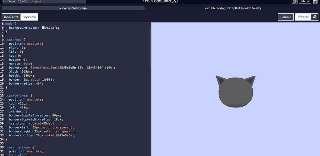 Learn Intermediate CSS by Building a Cat Painting - Step 39 - HTML-CSS - The freeCodeCamp Forum