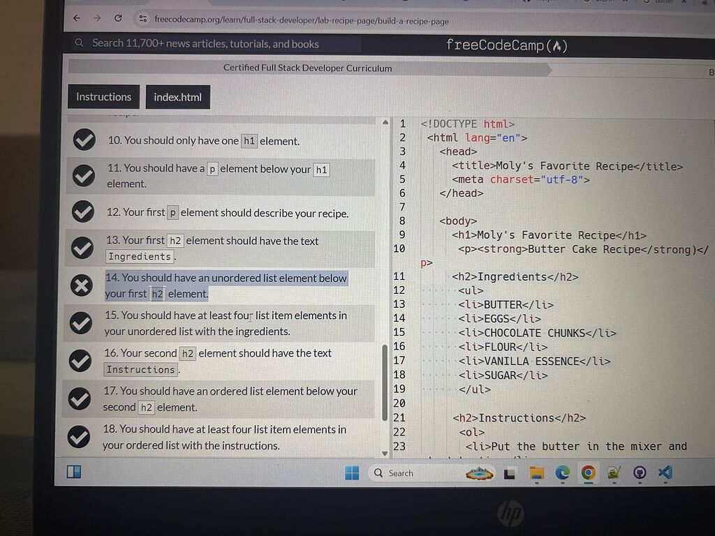 Full stack developer curriculam "build a recipe page" issue - The freeCodeCamp Forum
