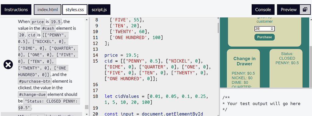 Build a Cash Register Project - Build a Cash Register - JavaScript ...